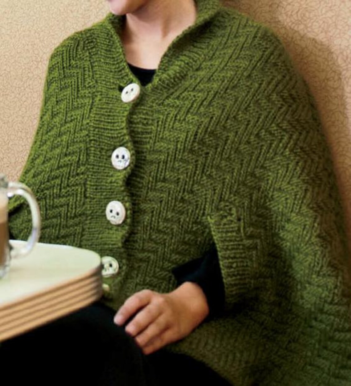 Knitting Pattern, Vintage Knitting Pattern, Simple Poncho, Chunky Bulky ...