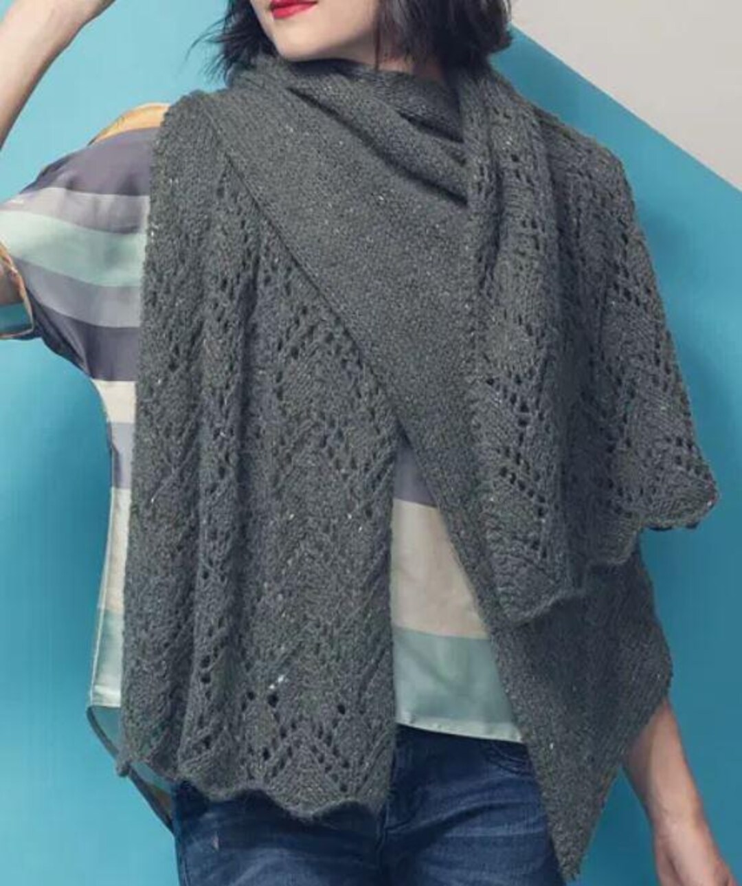 Knitting Pattern, Knitting Shawl Pattern, Elegant Shawl, Triangle Wrap ...