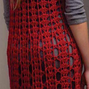 Crochet Pattern, Long Crochet Vest Pattern Easy, Leaf Stitch Vest ...