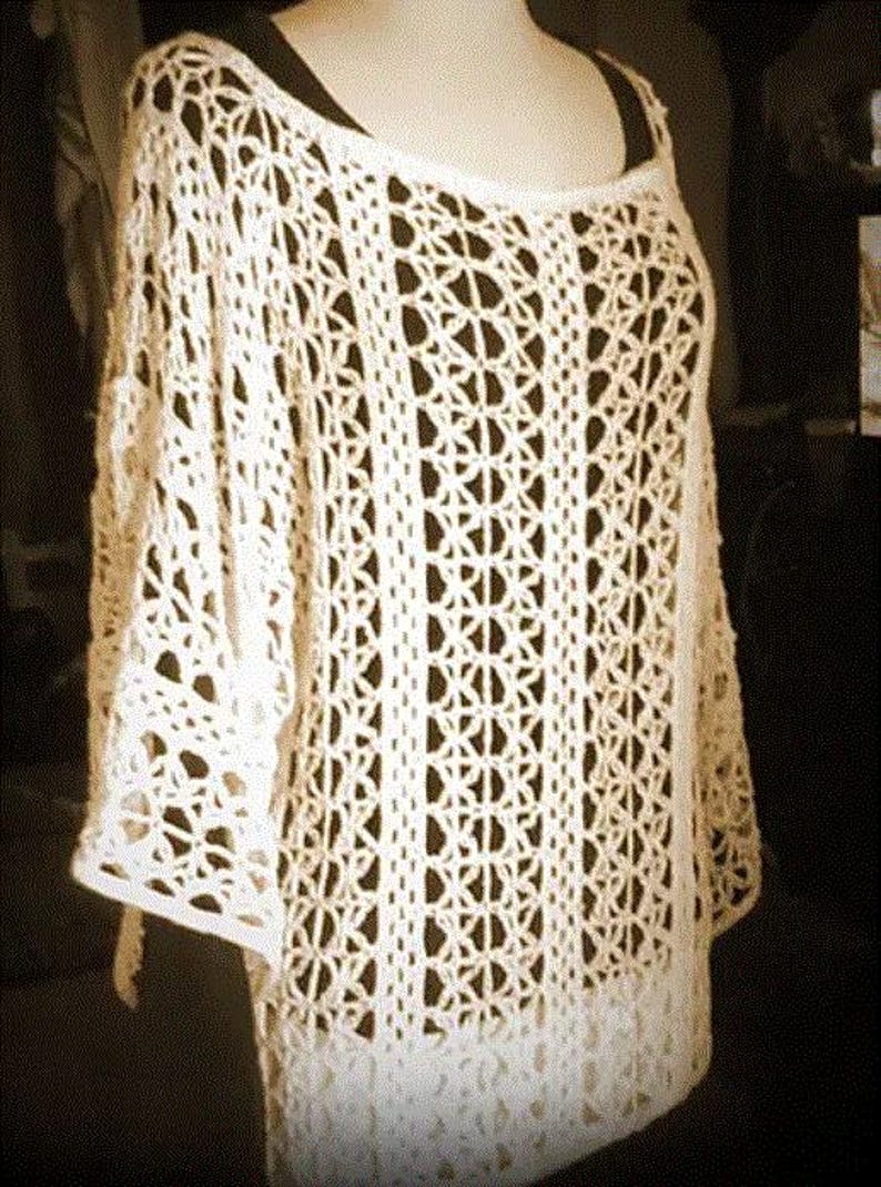 Crochet Pattern, Crochet Pattern Womens Summer Tops, Lace Crochet Top Pattern, Crochet Coverup ...