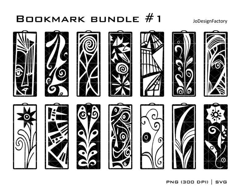 Book Bookmark Template Bundle 130 Designs. Digital Svg Png Files for ...