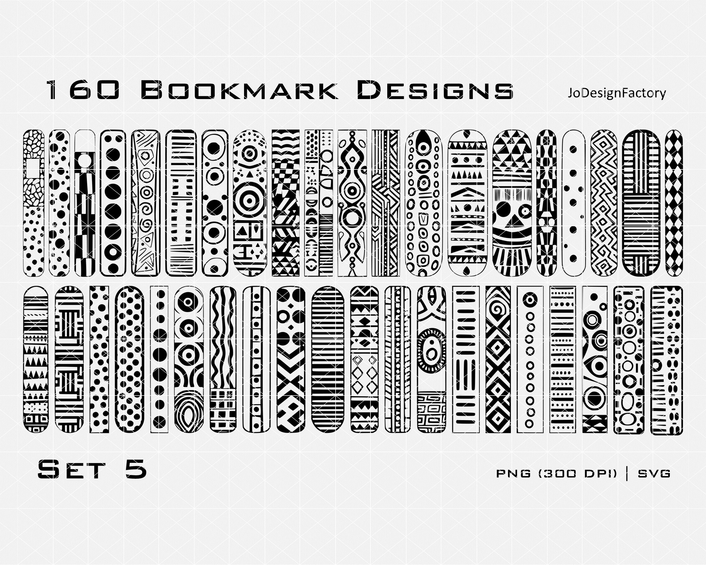 Book Bookmark Template Bundle 160 Designs. Digital Svg Png Files for ...