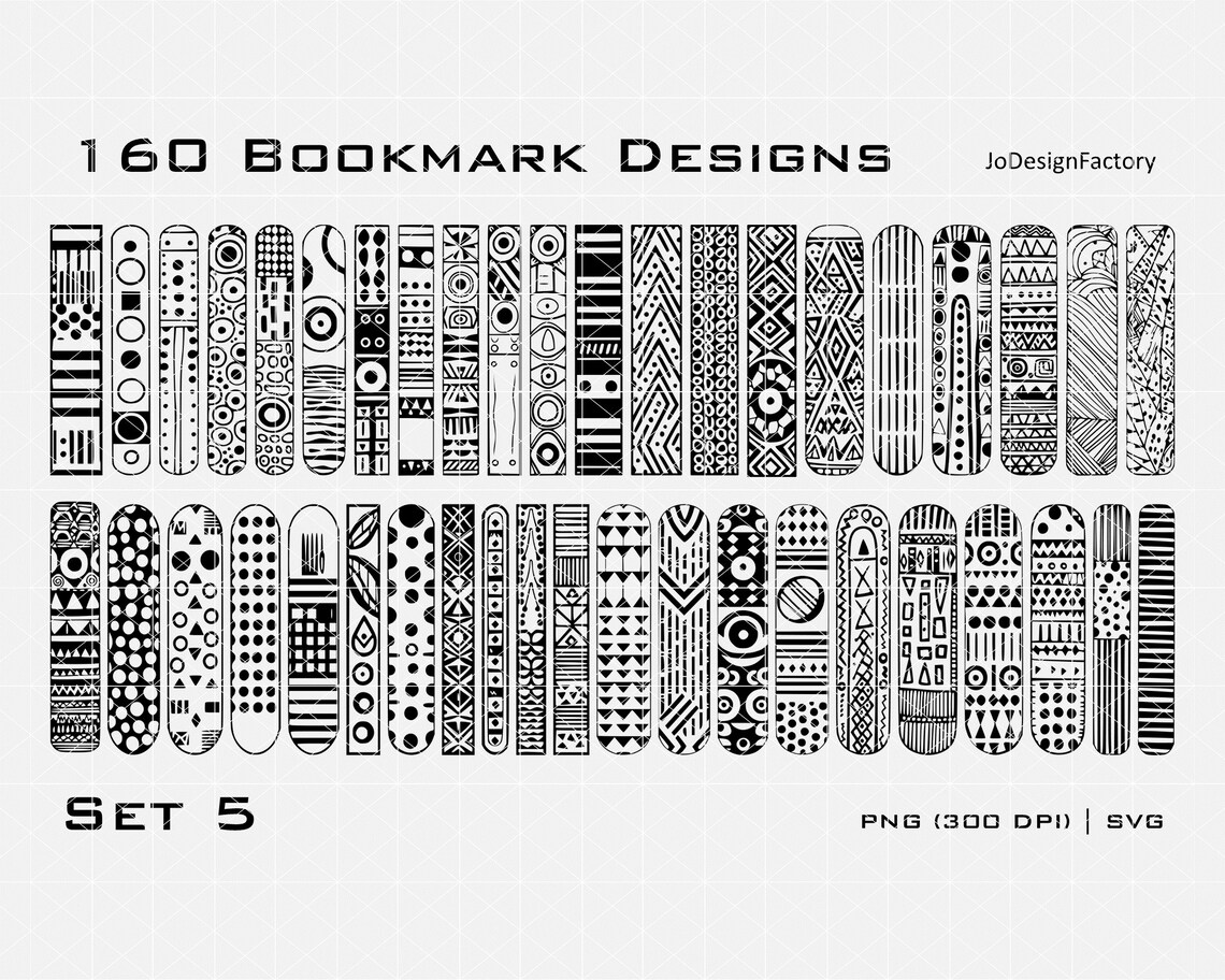 Book Bookmark Template Bundle 160 Designs. Digital Svg Png Files for ...