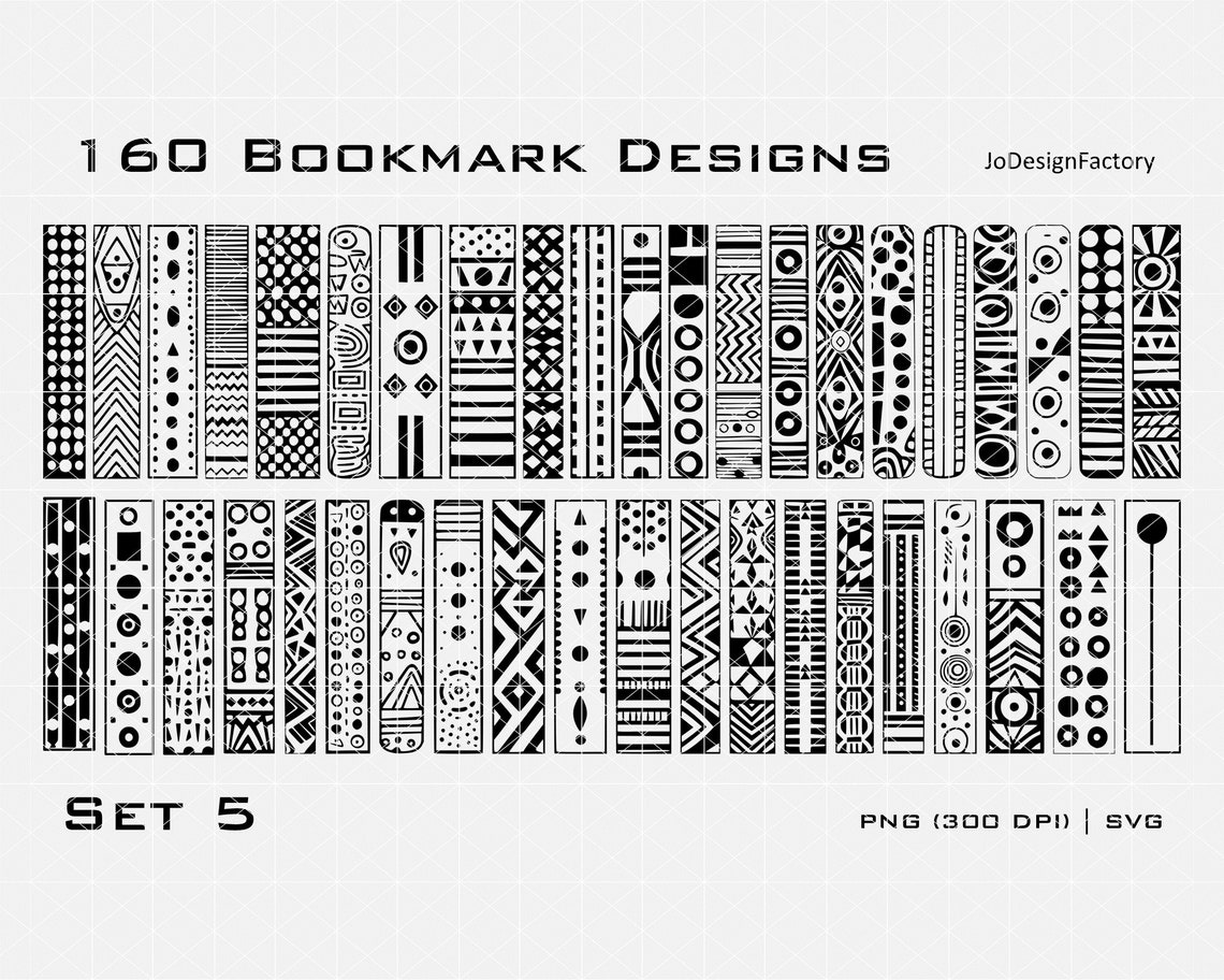 Book Bookmark Template Bundle 160 Designs. Digital Svg Png Files for ...