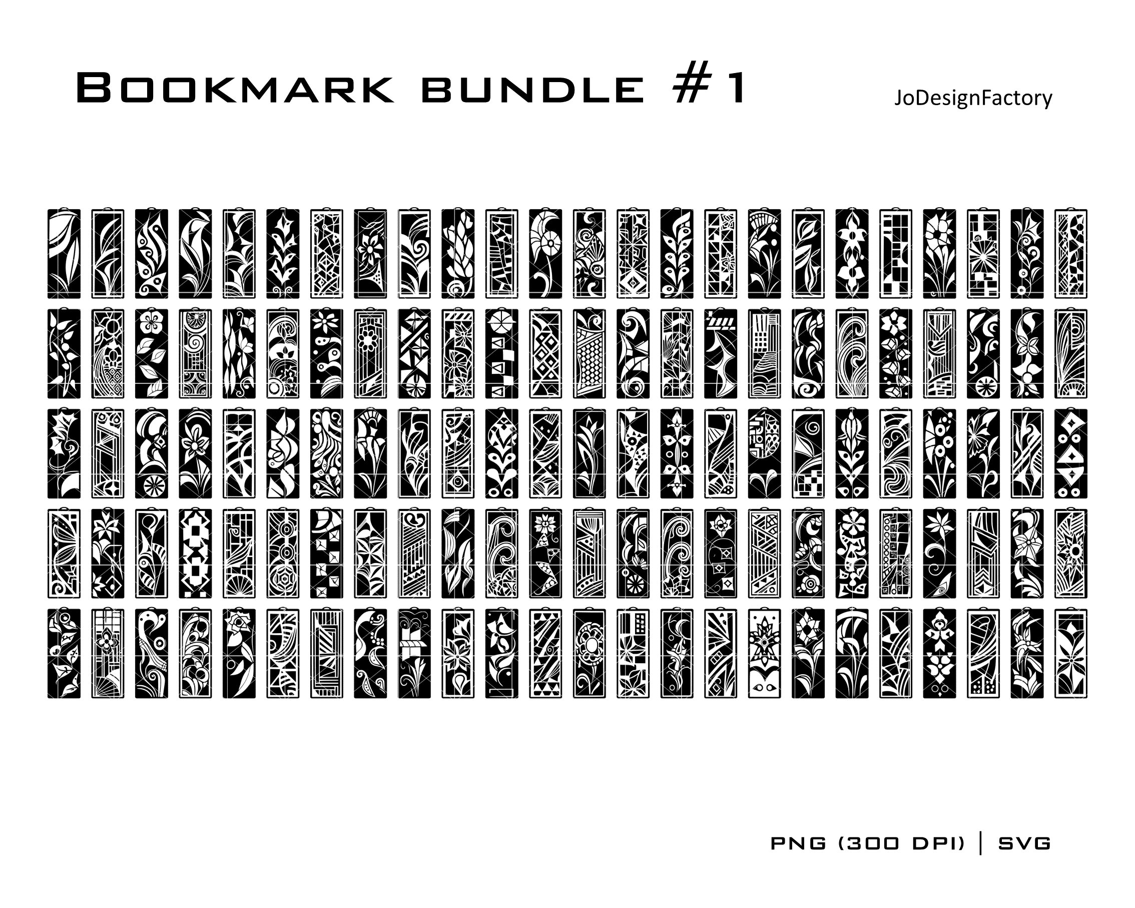 Book Bookmark Template Bundle 130 Designs. Digital Svg Png Files for ...