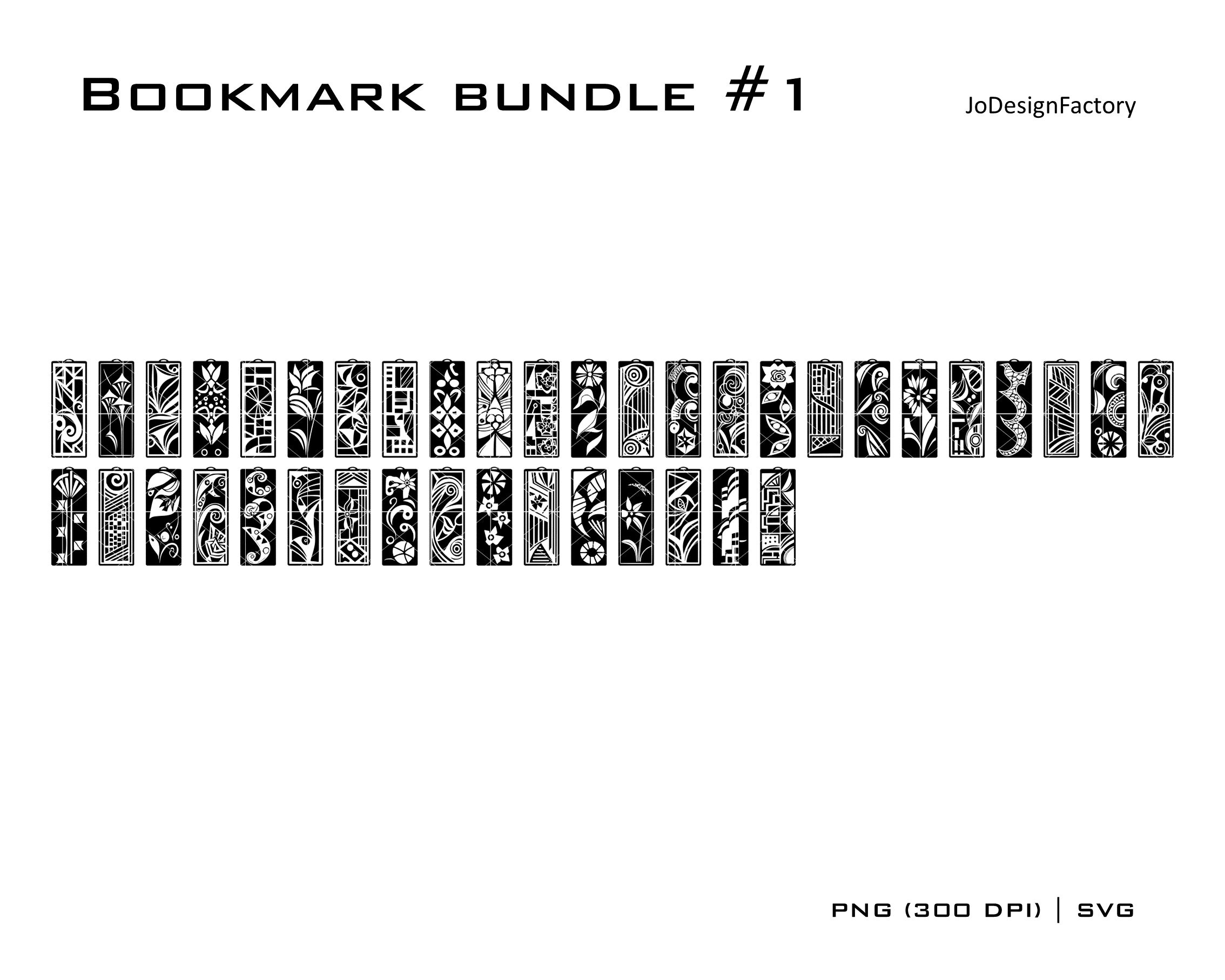 Book Bookmark Template Bundle 130 Designs. Digital Svg Png Files for ...