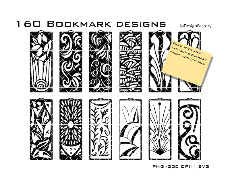 Book Bookmark Template Bundle 160 Designs. Digital Svg Png Files for ...