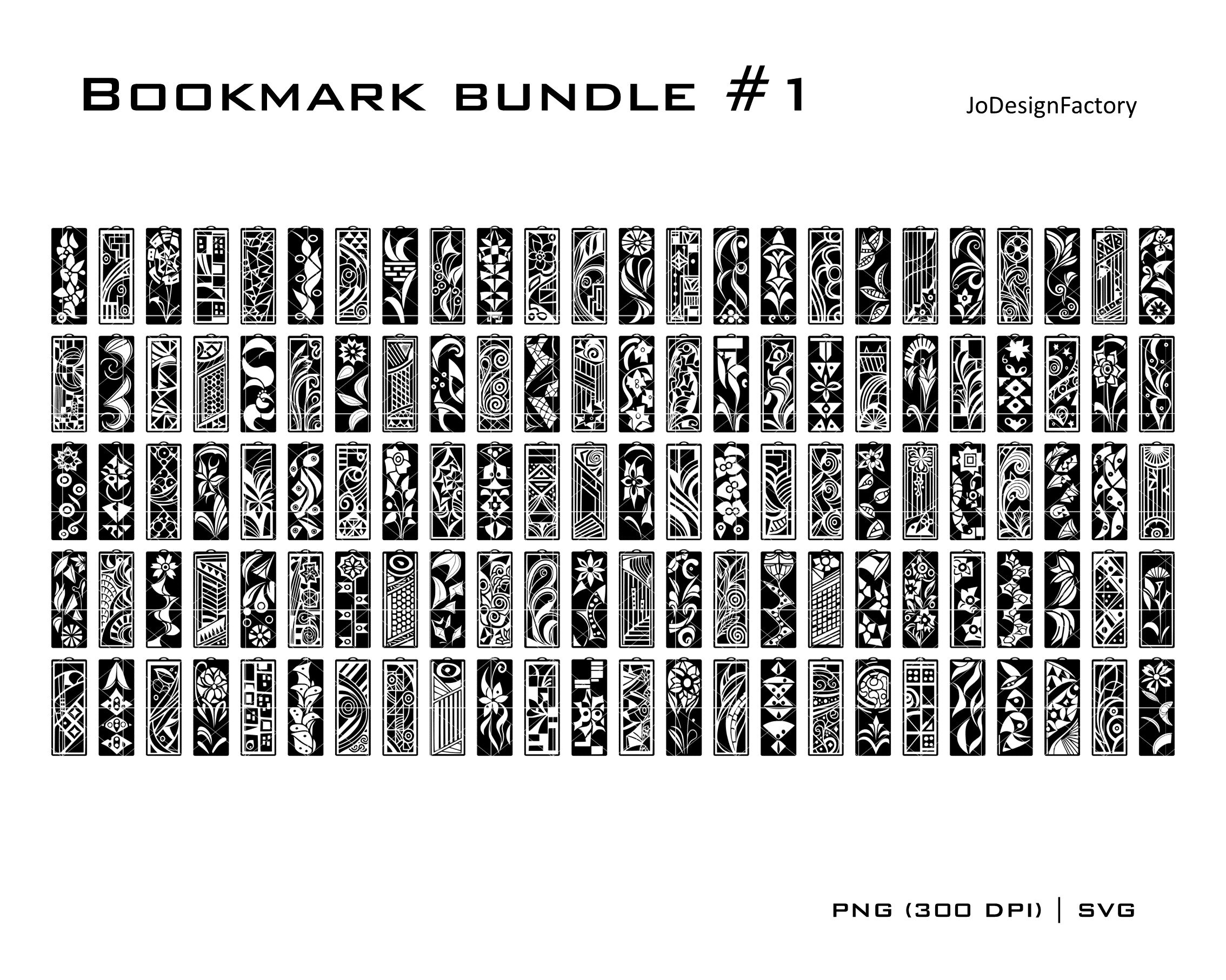 Book Bookmark Template Bundle 130 Designs. Digital Svg Png Files for ...