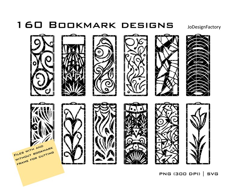 Book Bookmark Template Bundle 160 Designs. Digital Svg Png Files for ...