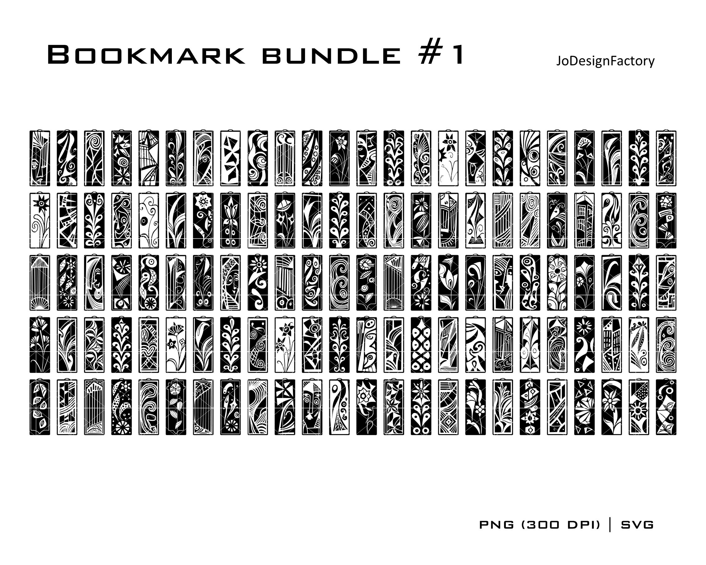 Book Bookmark Template Bundle 130 Designs. Digital Svg Png Files for ...