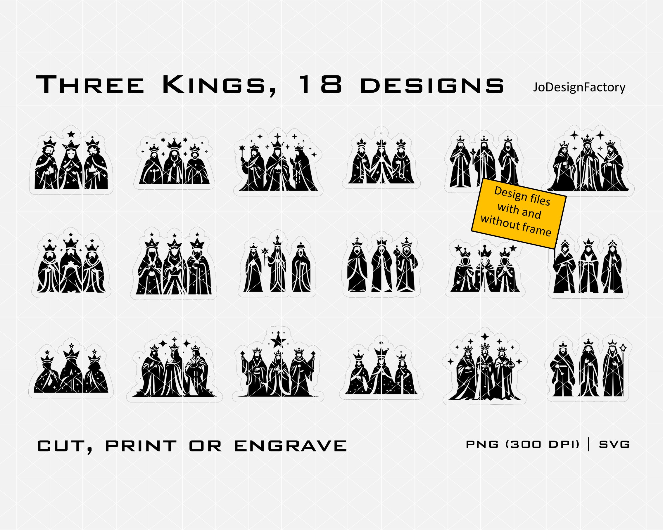 18 Three Kings Designs. Xmas Deco. Digital Svg Png Files for Laser ...