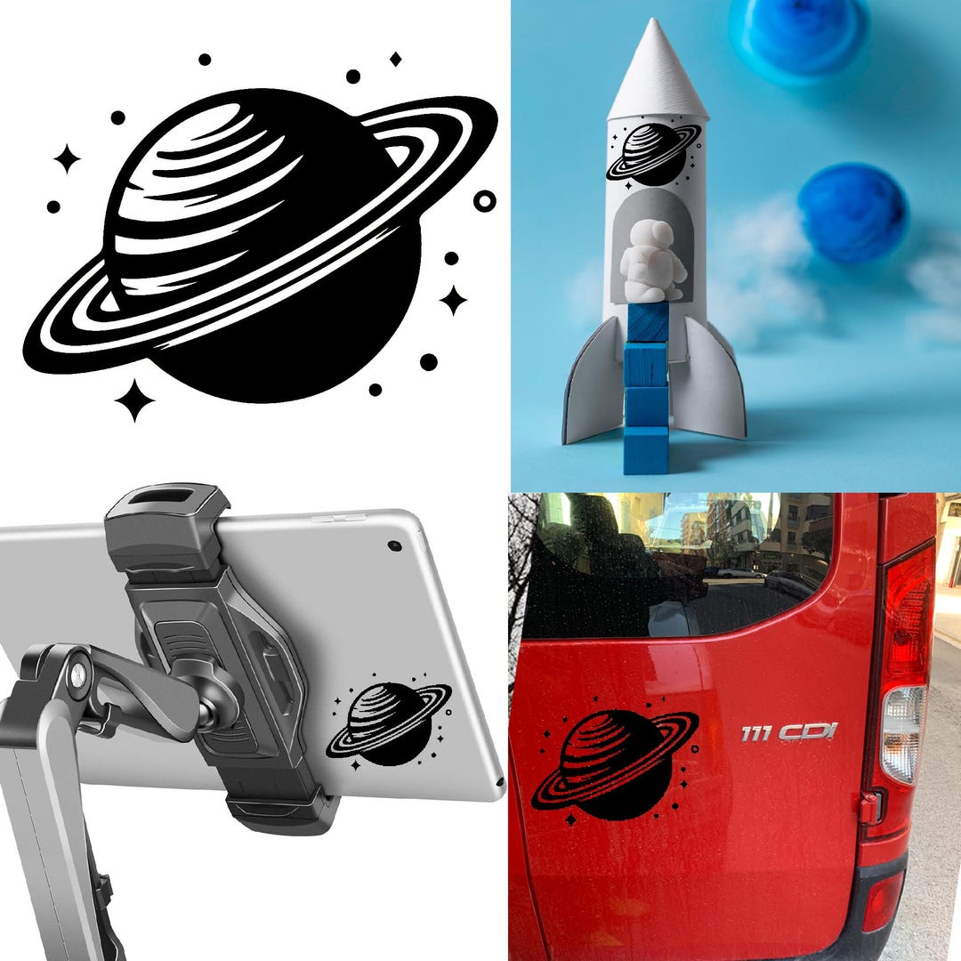 Saturn, Vinyl Sticker - Etsy