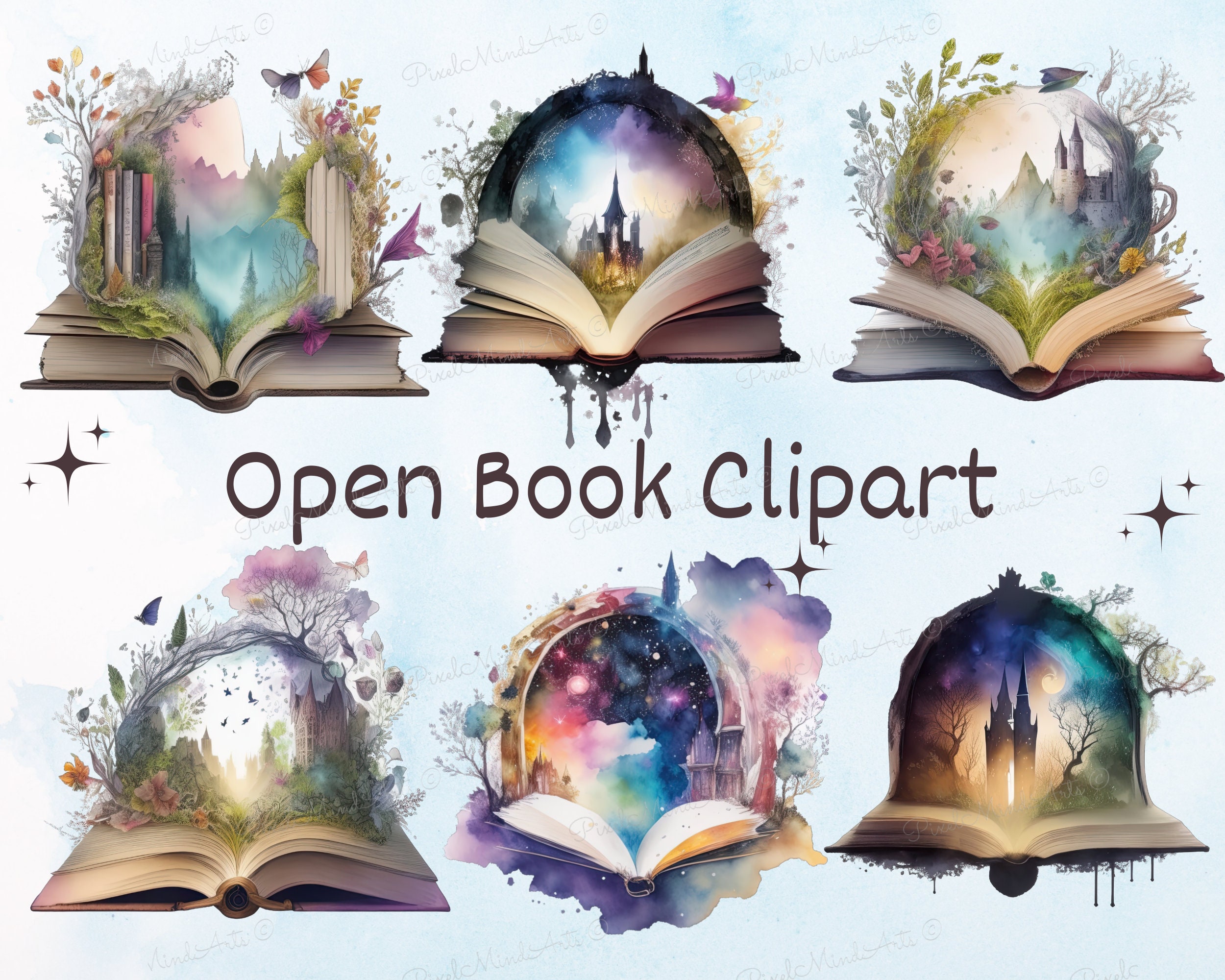 Colorful Open Book Clip Art