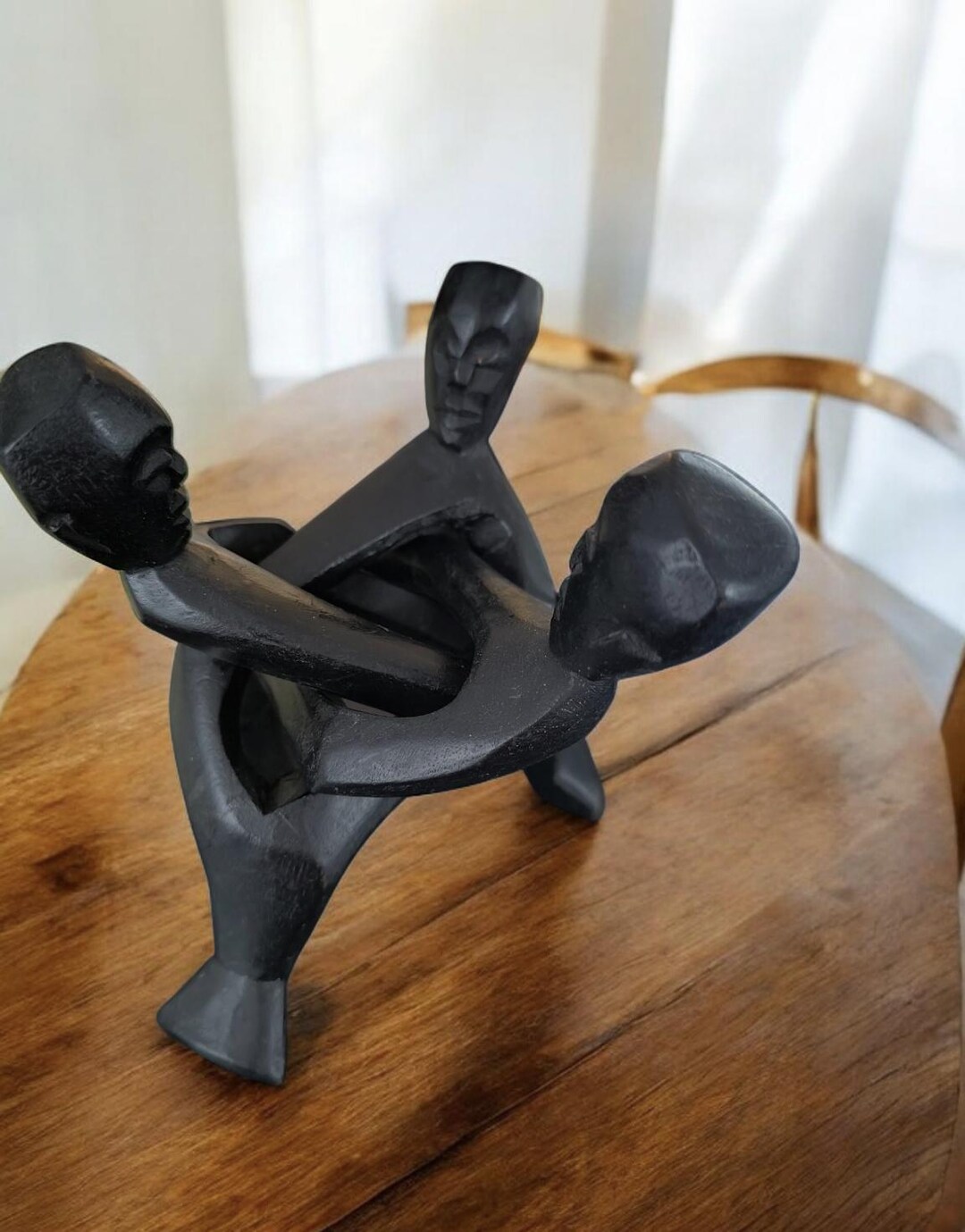 Vintage African Wood Carving ART Three Figures Image of Unity - Etsy