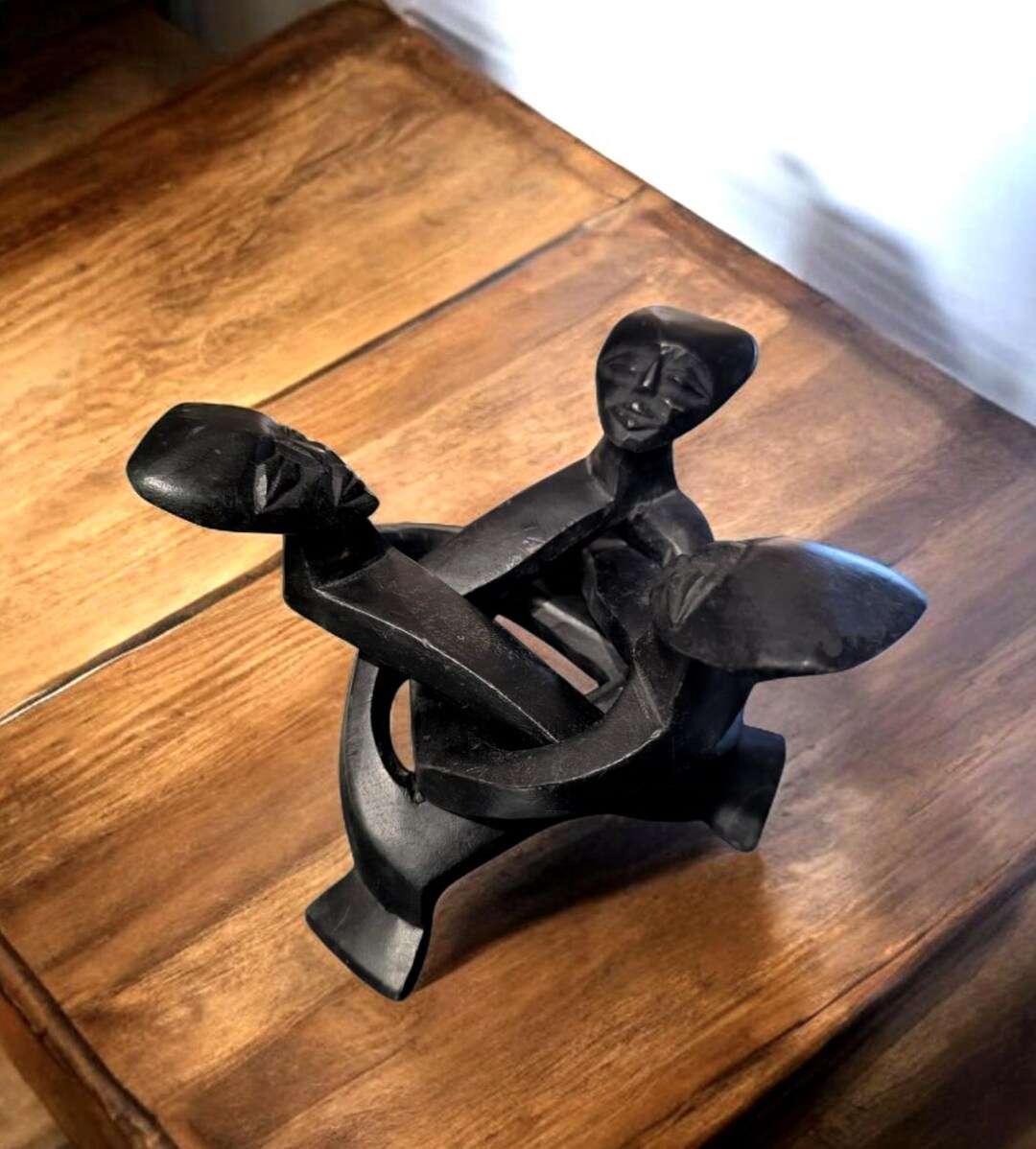 Vintage African Wood Carving ART Three Figures Image of Unity - Etsy