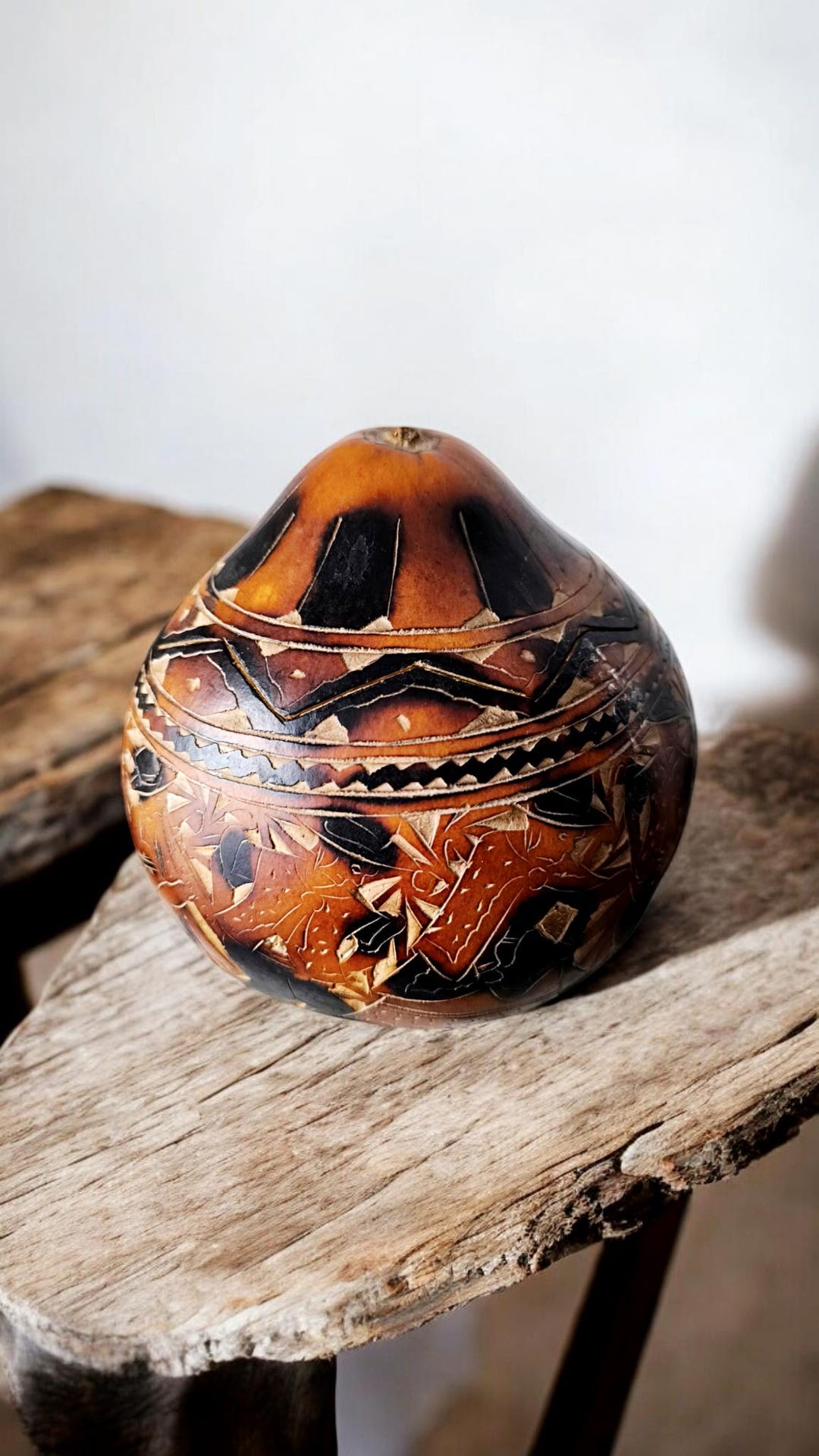 Vintage Peruvian Gourd Hand Carved Gourd Bowl - Etsy