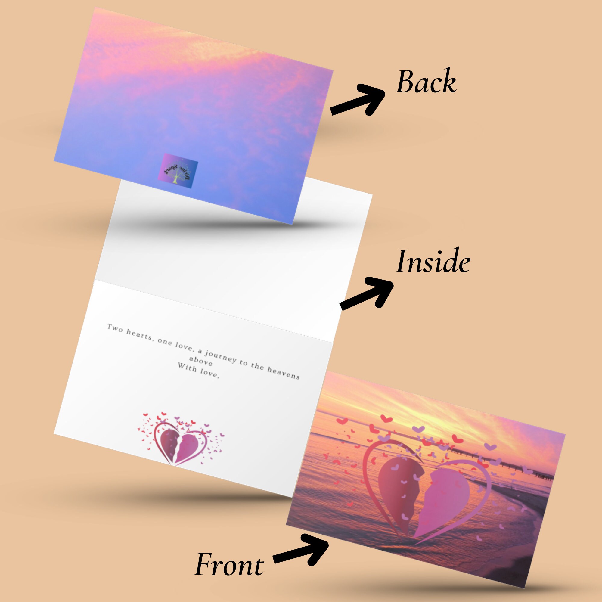 Printable Sweetheart Card Template Two Hearts, One Love Instant ...