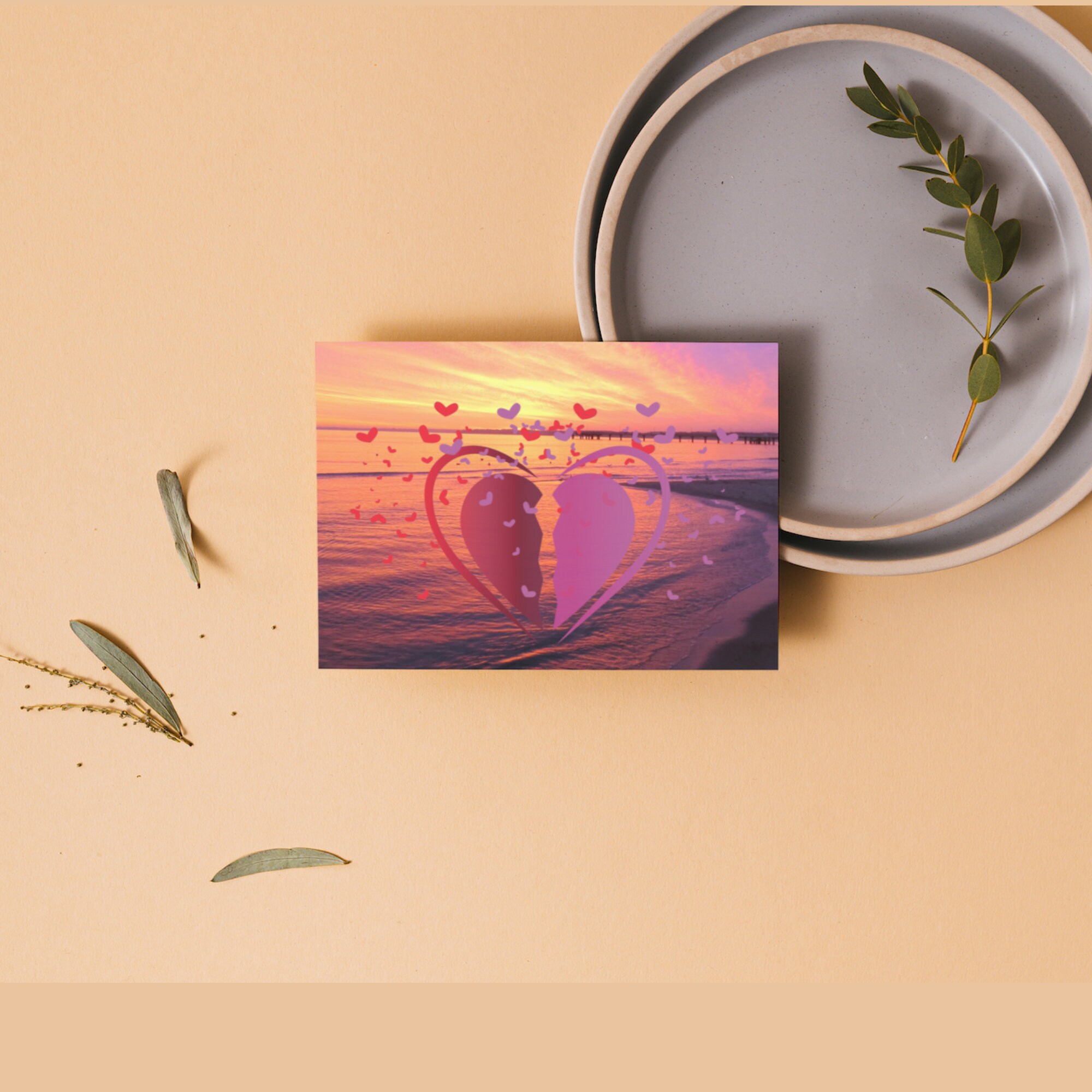 Printable Sweetheart Card Template Two Hearts, One Love Instant ...