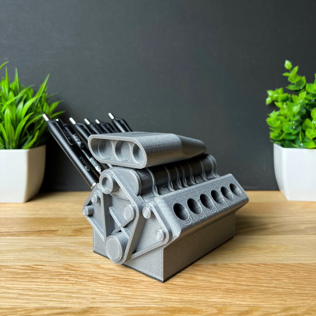 V12 Engine Block Inspired Pen Holder - Etsy
