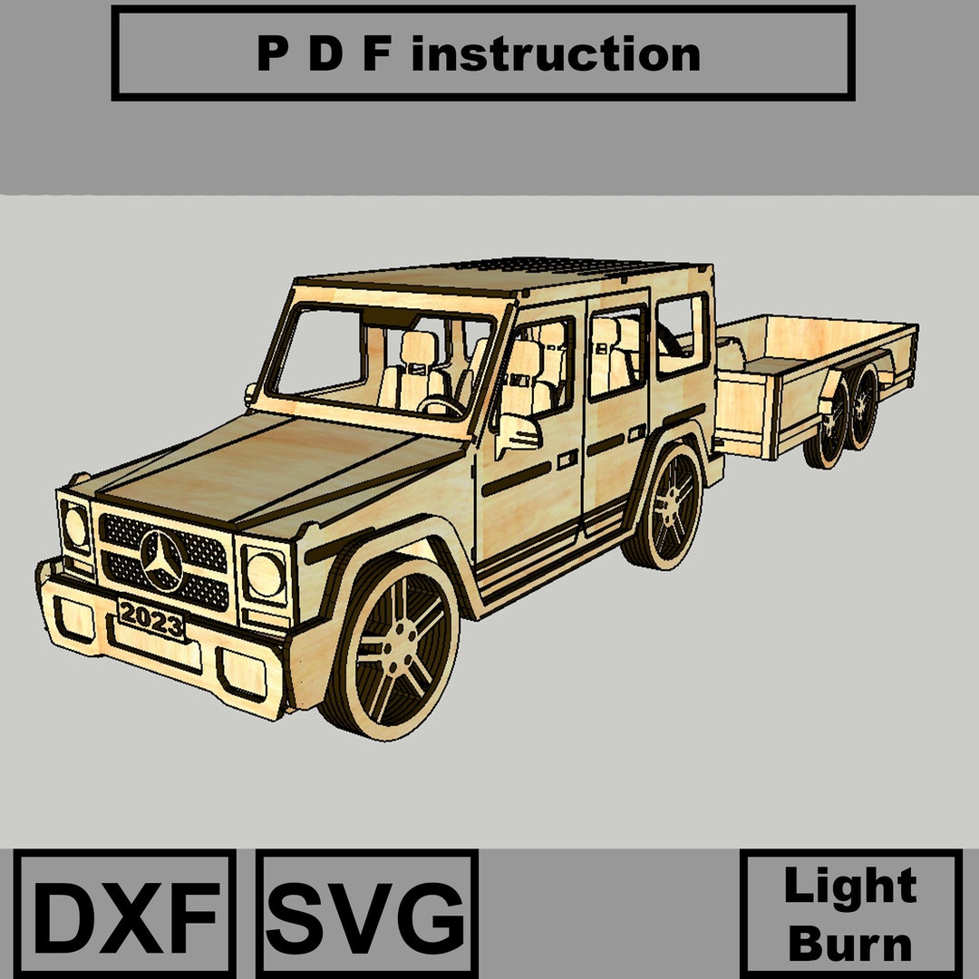 Mercedes DXF SVG Lbrn 3mm Plywood - Etsy
