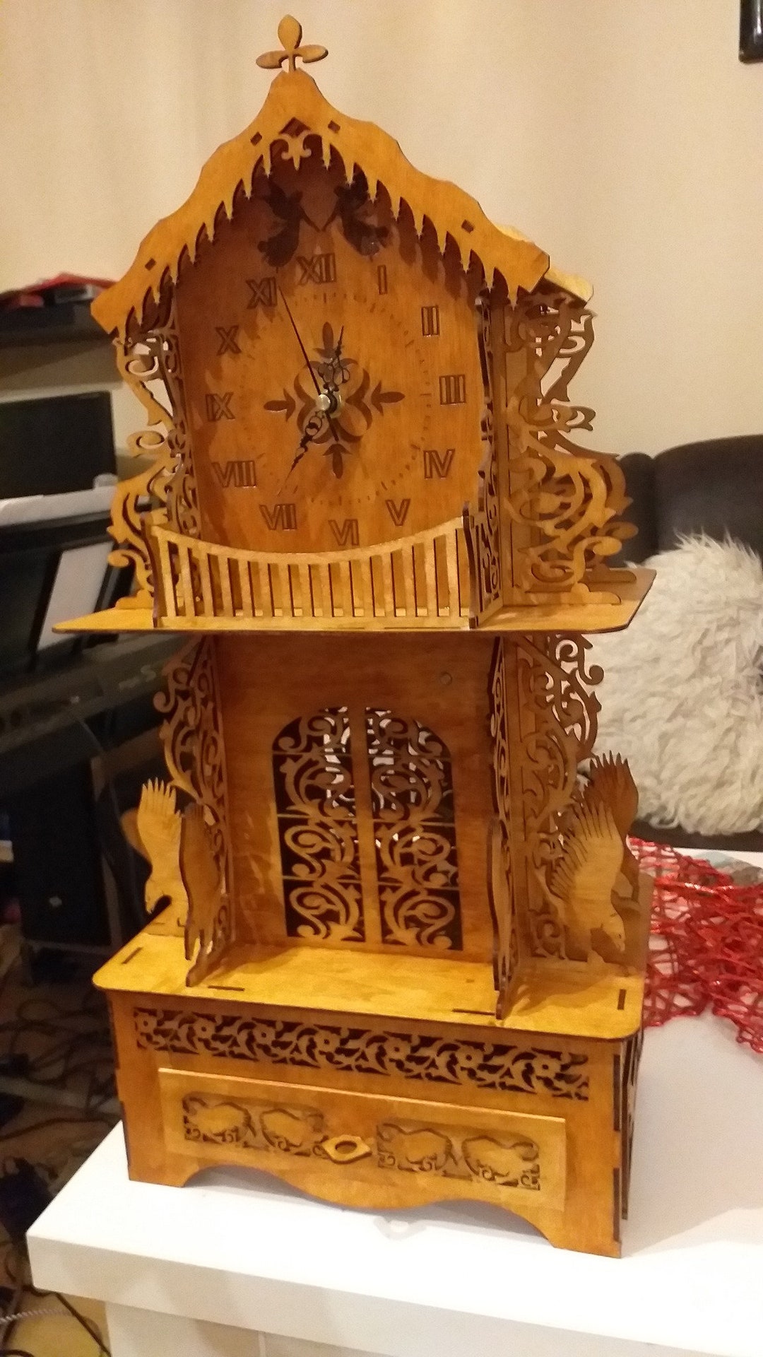 Clock With Drawer, Dxf,svg,ai File, 3mm Plywood - Etsy