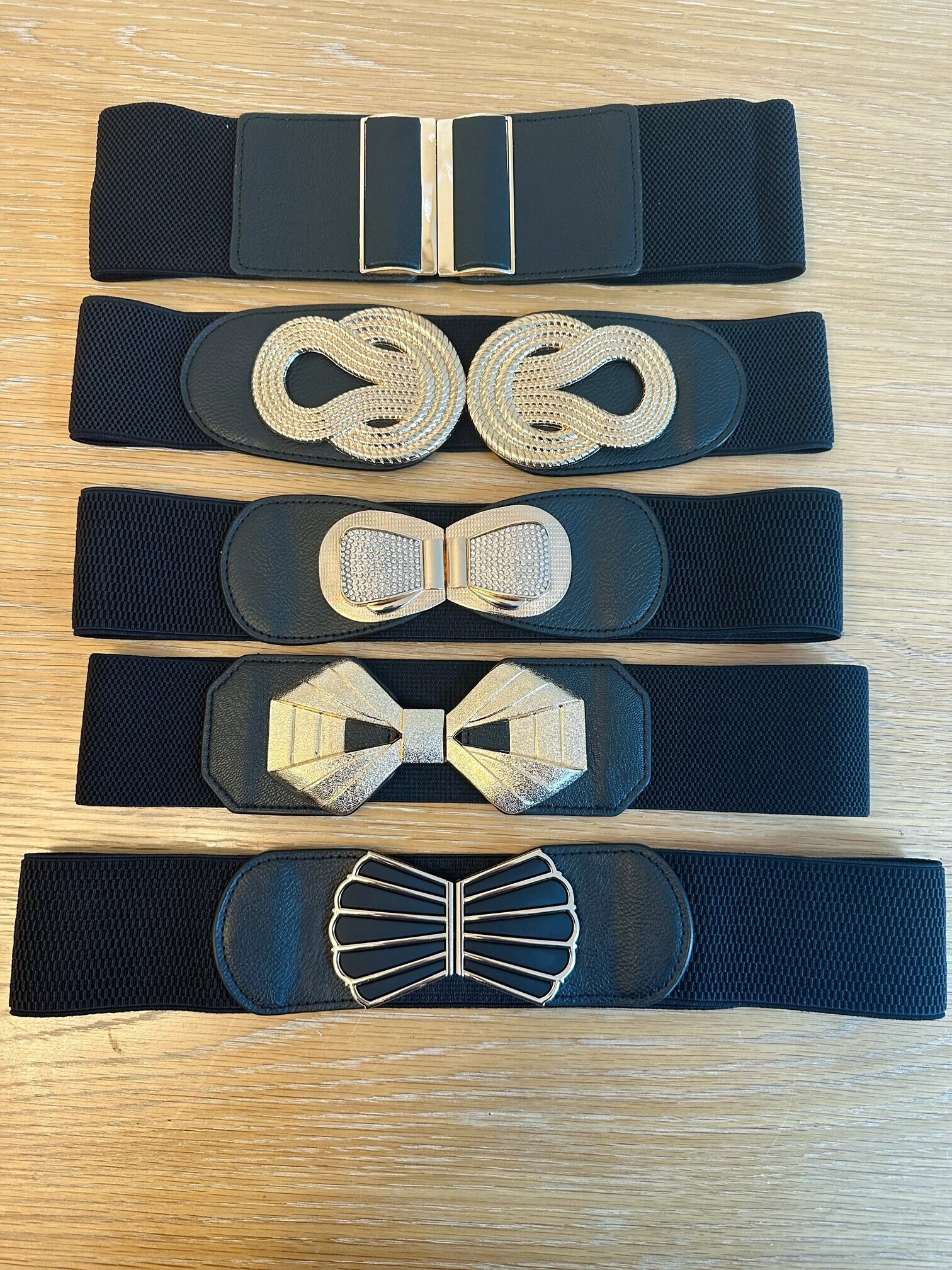 Elastic Wide Belts With Unusual Fasteners Beautiful Stretchable Belts ...
