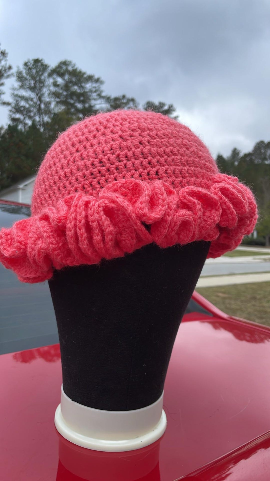 Pink Ruffle Hat - Etsy