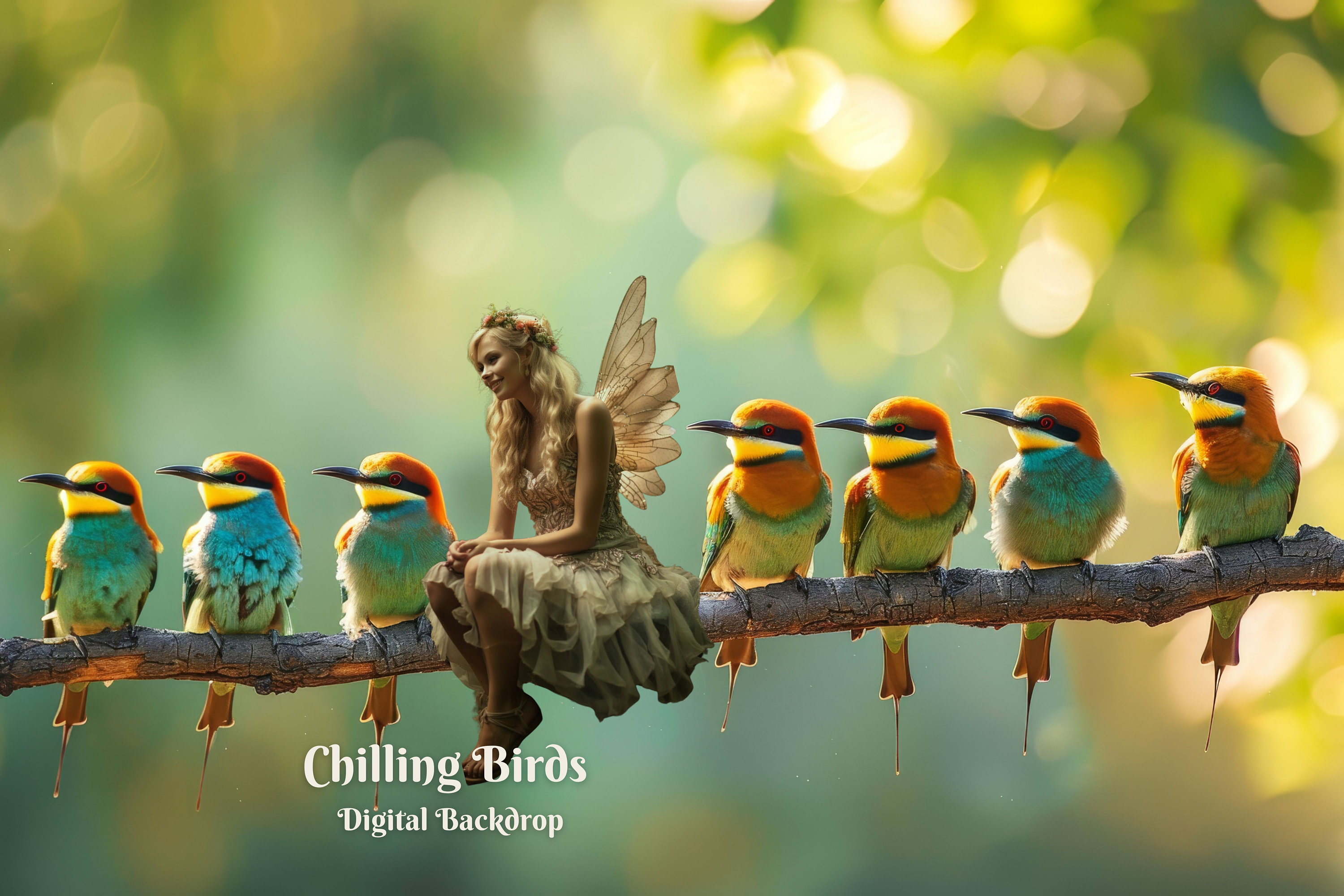 Chilling Birds Digital Backdrop for Bird Lovers Composite Image Flock ...