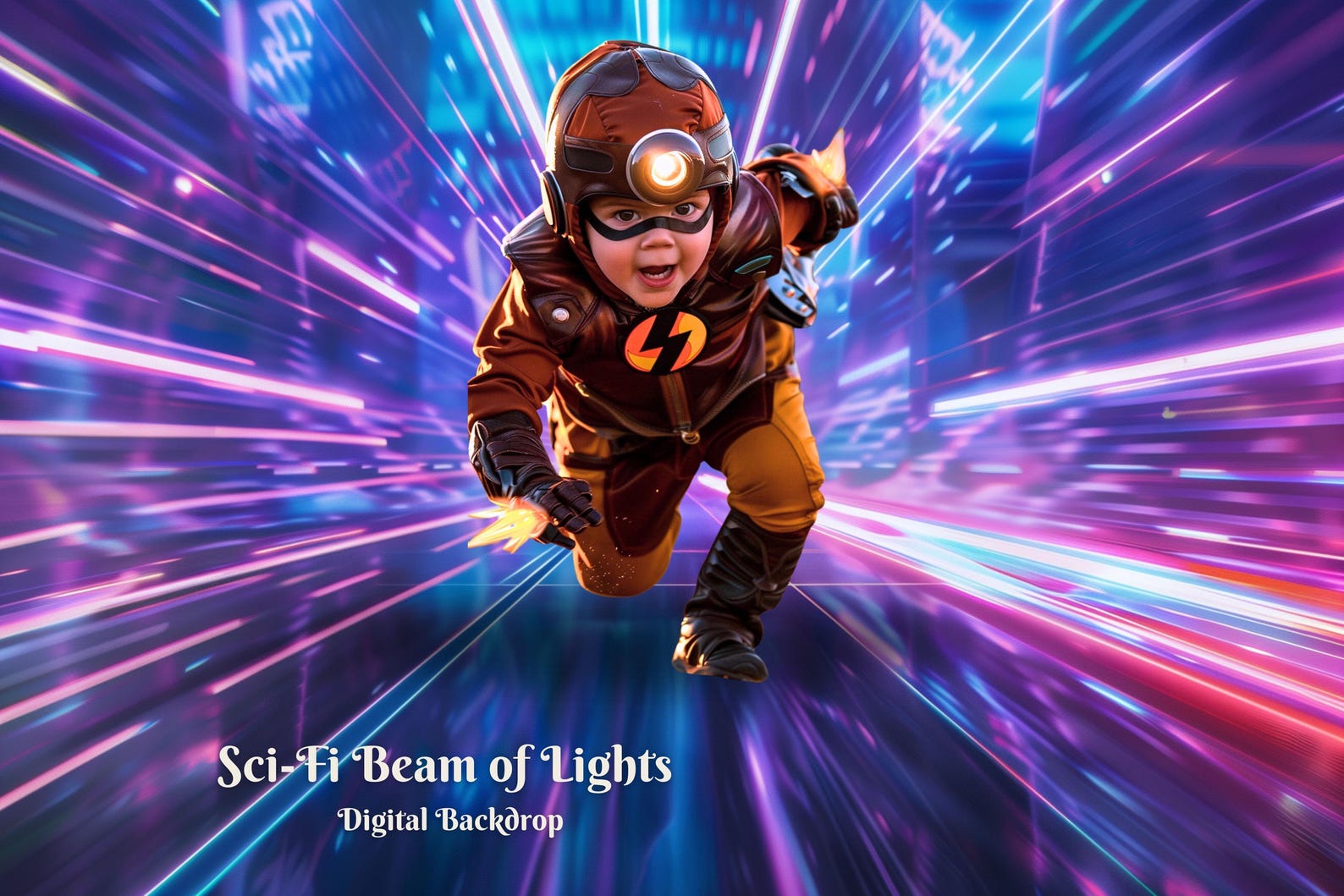 Sci-fi Beam of Lights Digital Backdrop Superhero Speed Power Photo ...
