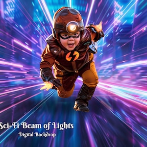 Sci-fi Beam of Lights Digital Backdrop Superhero Speed Power Photo ...