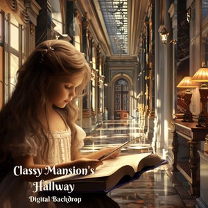 Classy Mansion's Hallway Digital Backdrop Rich Man's House Digital ...
