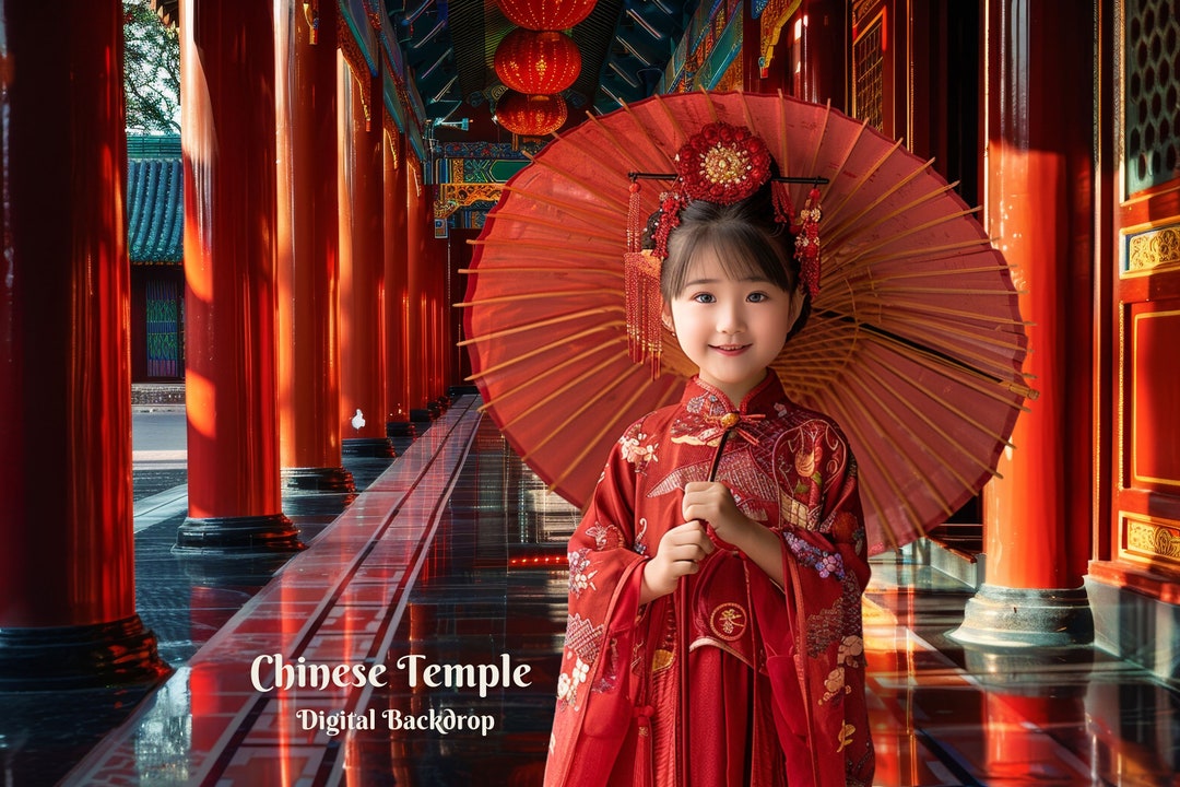 Chinese Temple Digital Backdrop for Buddhist Temple Composite Images ...