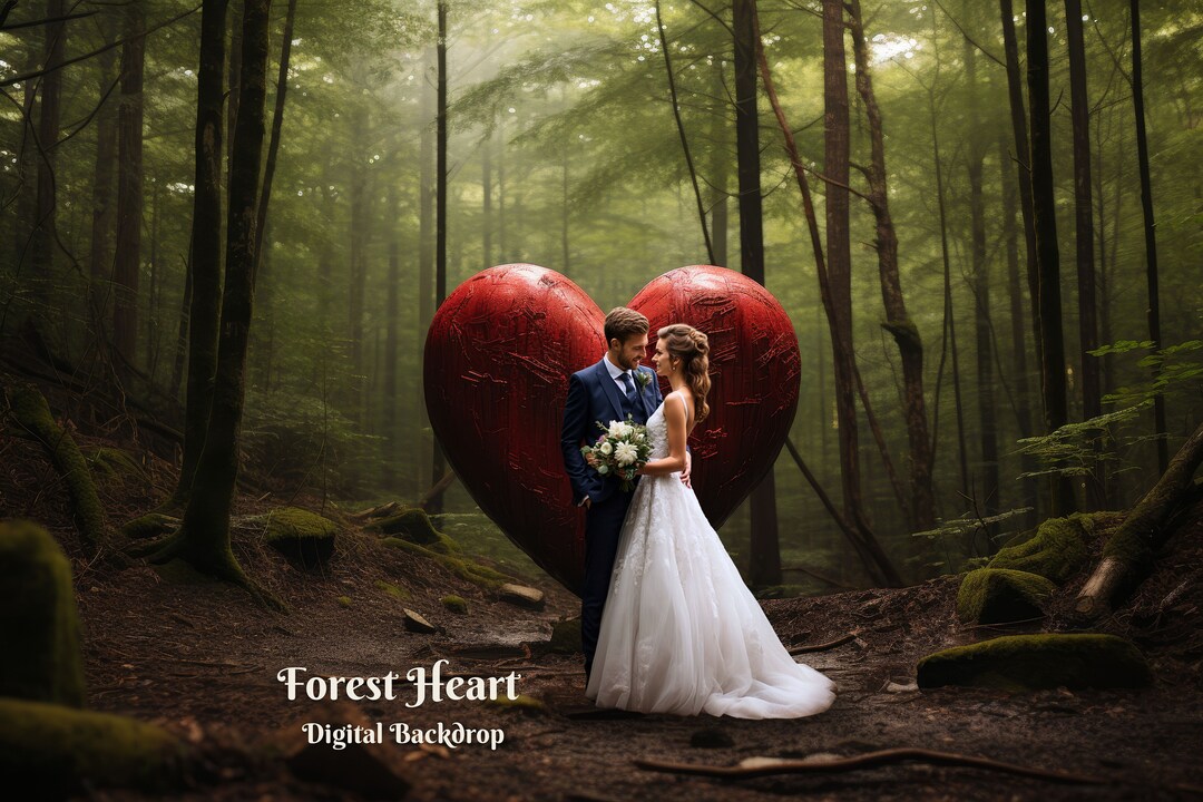 Forest Heart Digital Backdrop for Valentine's Composite Images Romantic ...