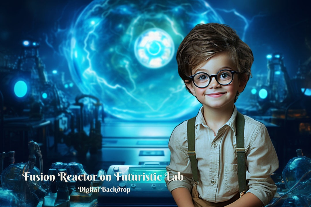 Fusion Reactor on Futuristic Lab Digital Backdrop Mad Scientist's Lab ...