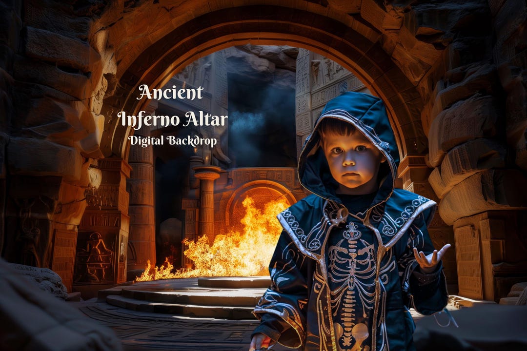Ancient Inferno Altar Digital Backdrop Ritual Sacrifice Digital ...