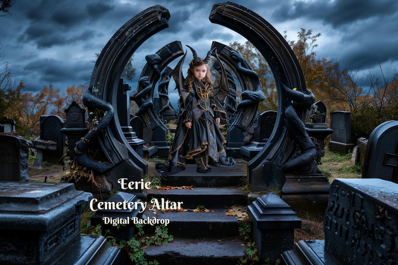 Eerie Cemetery Altar Digital Backdrop for Eerie Mystery Forest Altar ...