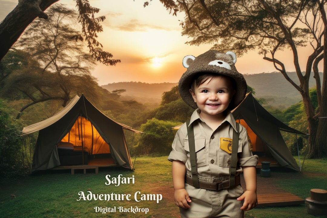 Safari Adventure Camp Digital Backdrop Nature Lover Photography ...