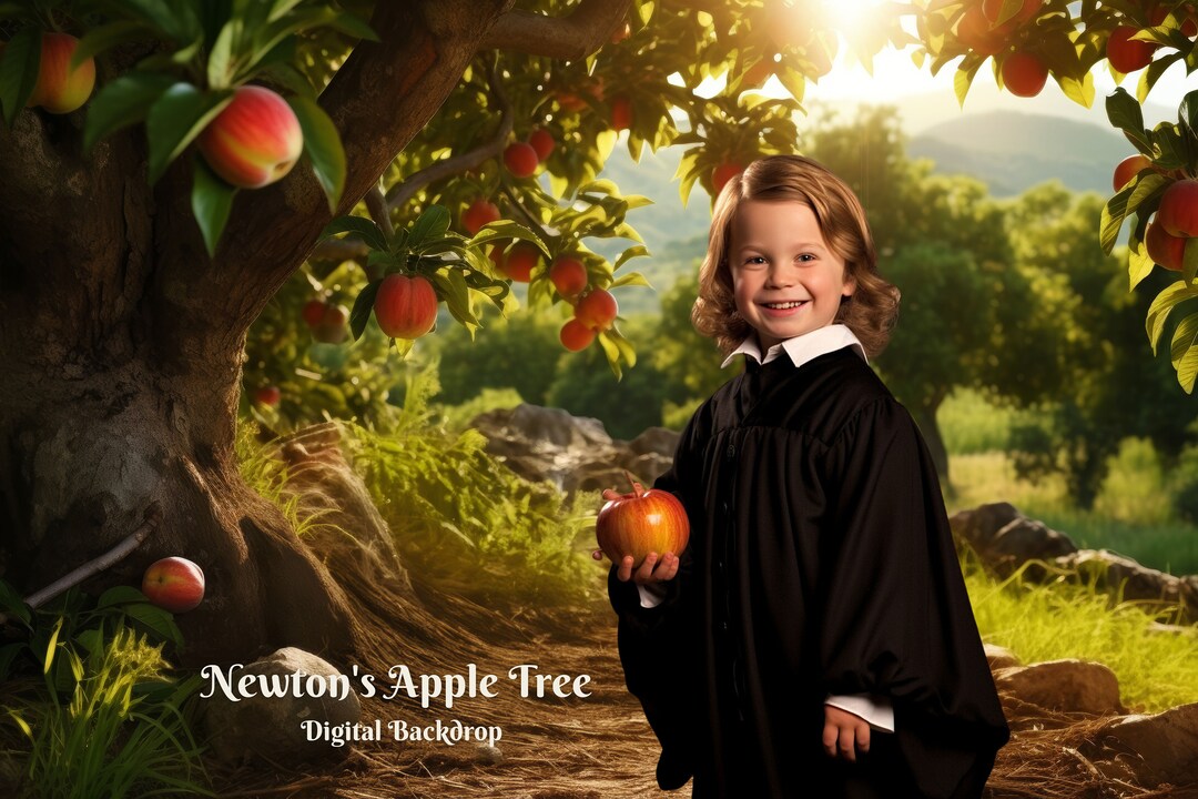 Newton's Apple Tree Digital Backdrop Gravity Apple Tree Digital ...