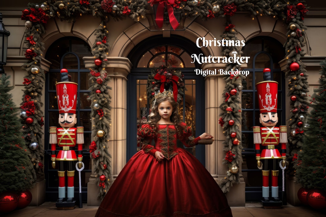 Giant Nutcrackers Digital Backdrop Lifesize Nutcrackers Digital Background Christmas Storefront ...