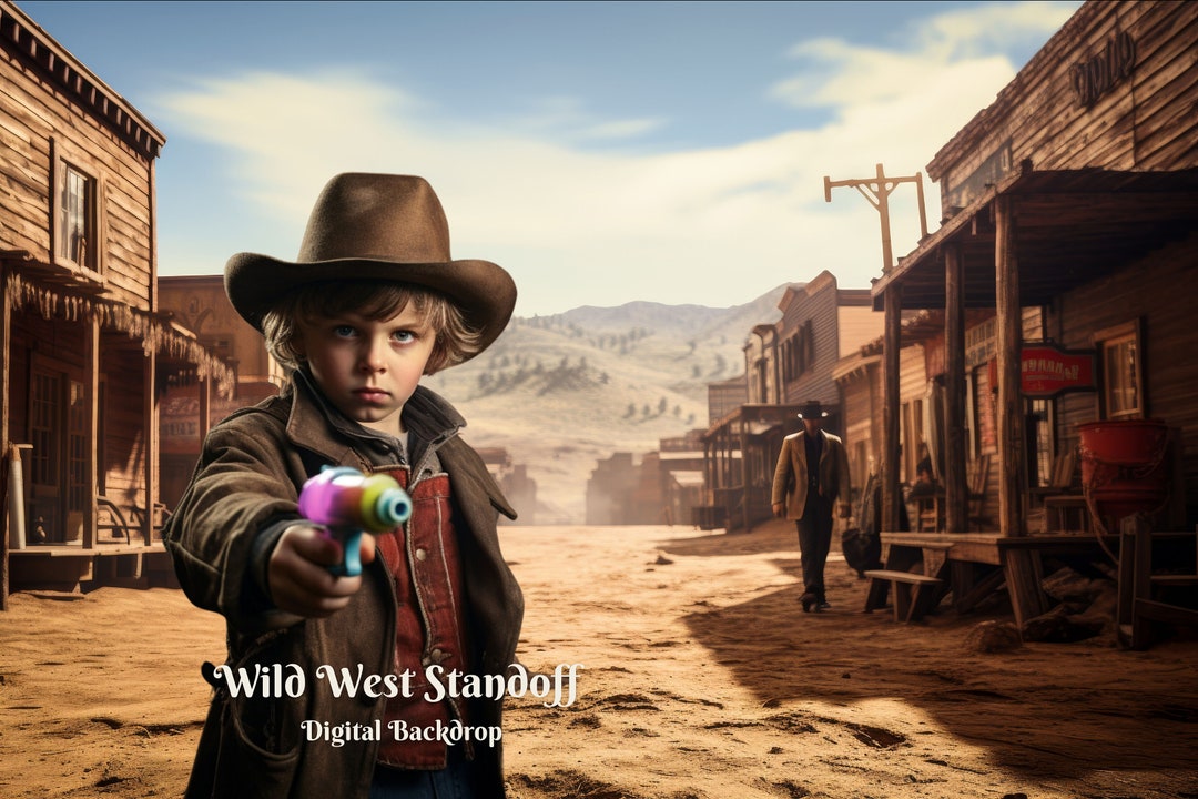 Wild West Standoff Digital Backdrop Old West Street Digital Background ...