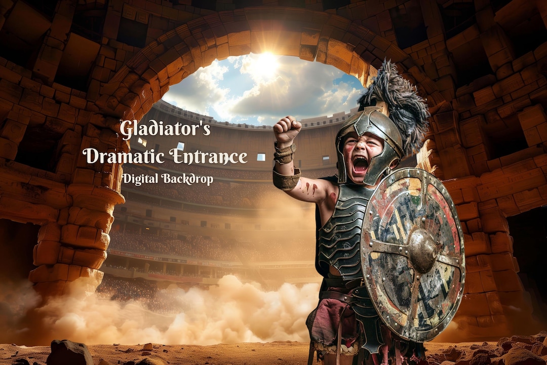Gladiator's Dramatic Entrance Digital Backdrop for Chariots Composite ...