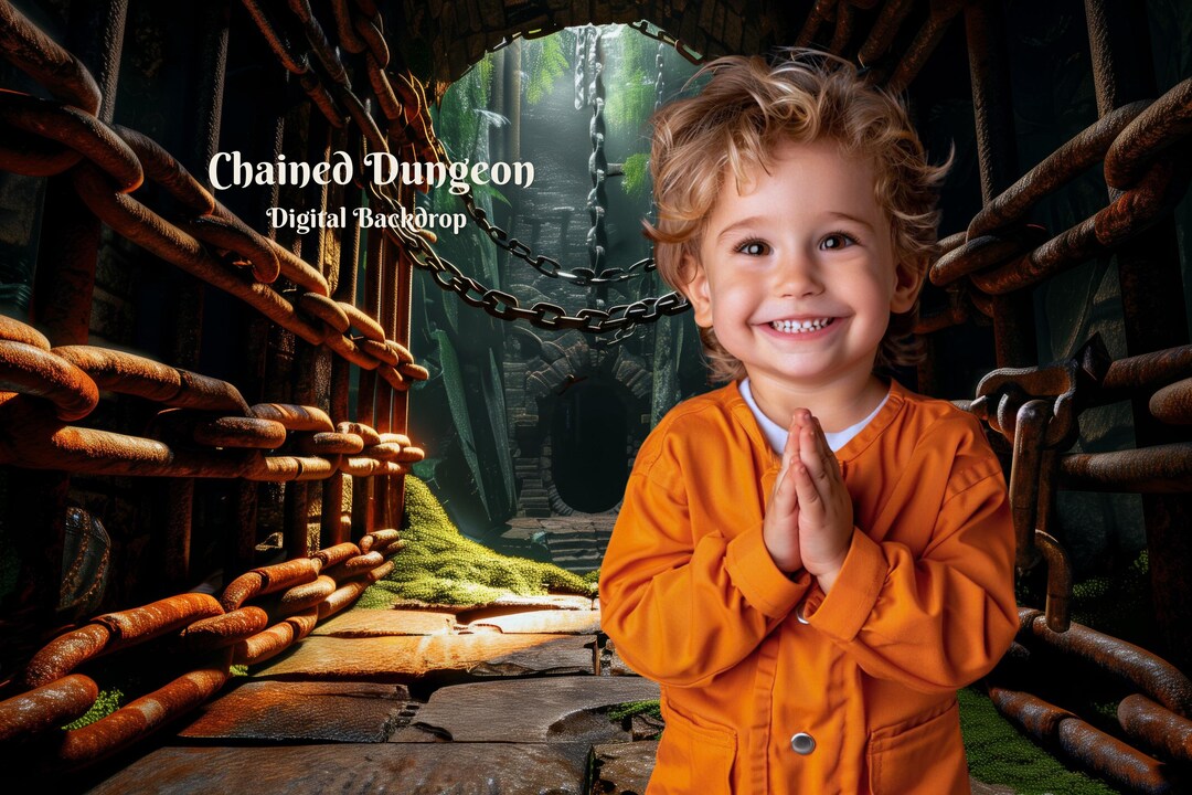 Chained Dungeon Backdrop Underground Castle Digital Background for Boss ...