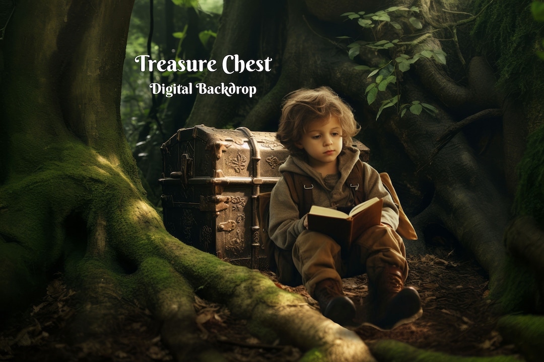 Old Treasure Chest Digital Backdrop Guarding the Treasure Digital ...