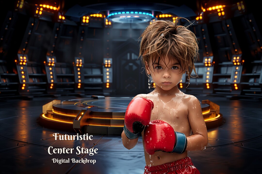 Futuristic Stage Digital Backdrop for Street Boxers Composite Images ...