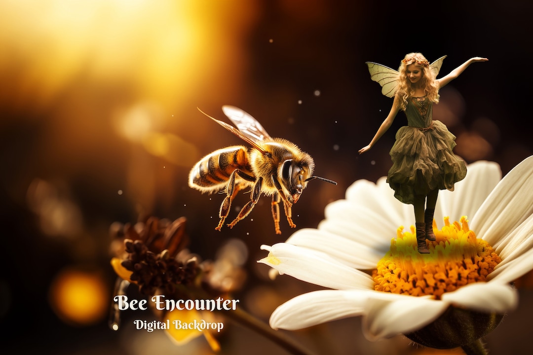 Bee Encounter Digital Backdrop Bee's Pollination Digital Background for ...