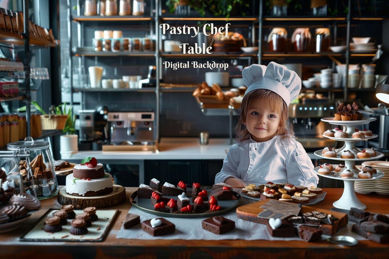 Master Pastry Baker Digital Backdrop Modern Bakery Photography ...