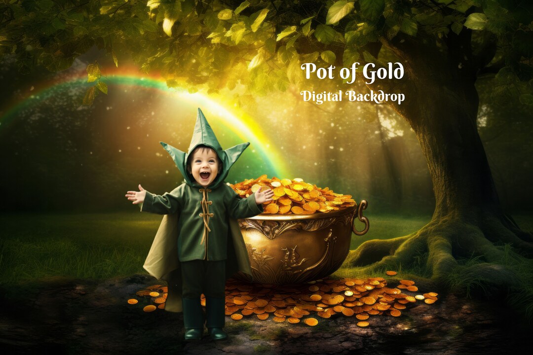 Pot of Gold Digital Backdrop St. Patrick's Day Digital Background End ...