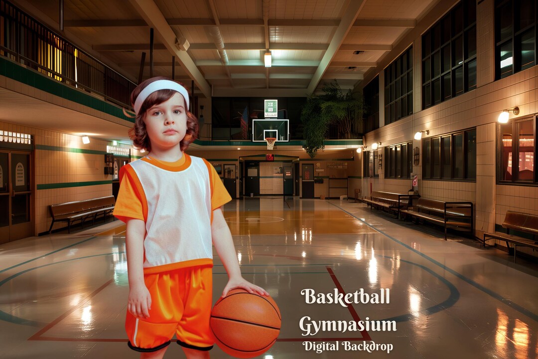 Basketball Gymnasium Digital Backdrop for College Basketball Gym ...