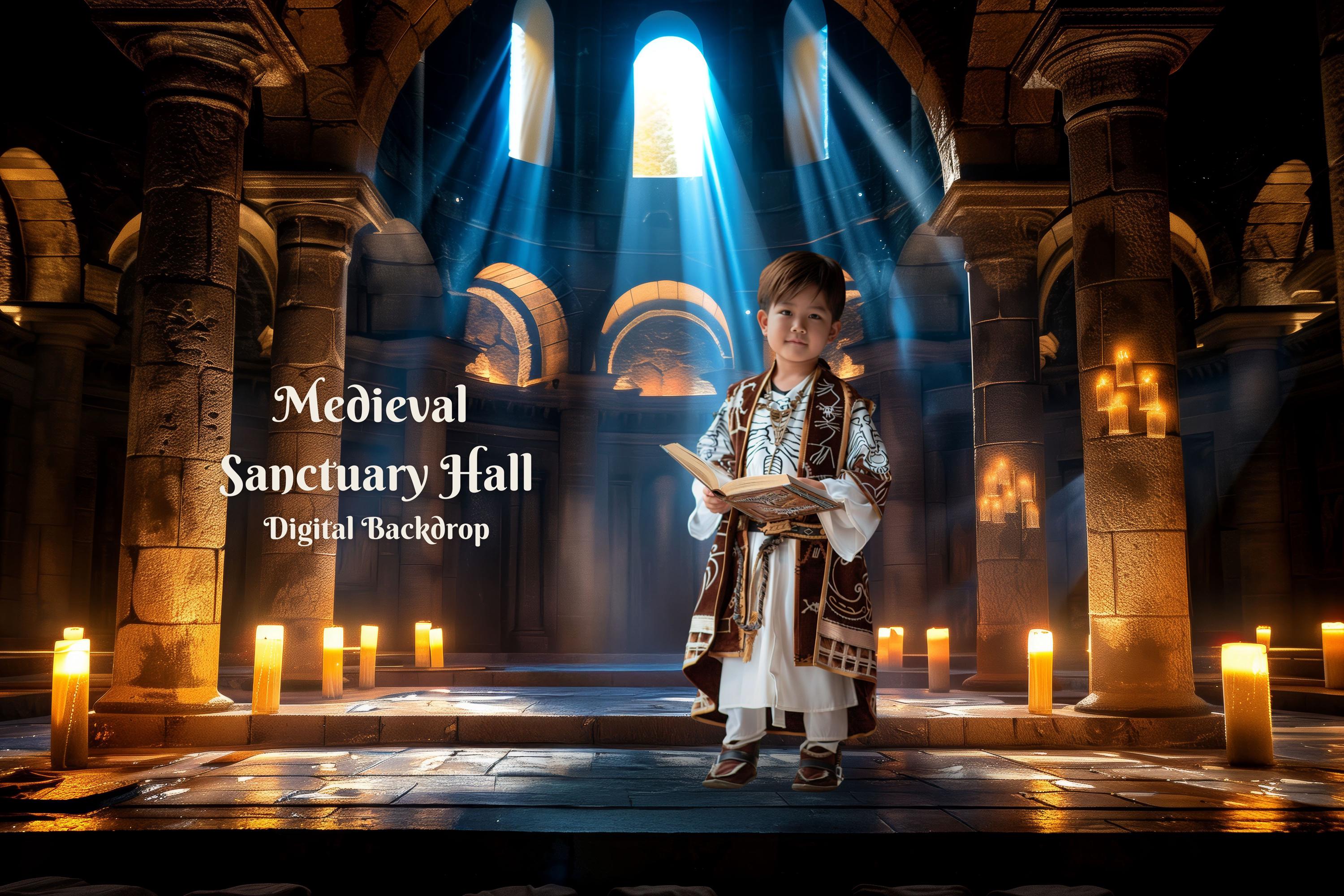 Medieval Sanctuary Hall Digital Backdrop Ritual Sacrifice Digital ...