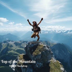 Top of the Mountain Digital Backdrop for Reaching Success Composite ...